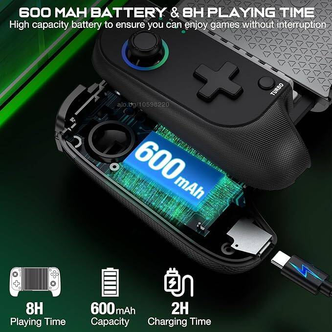 HASACOOL Мобилен геймърски контролер за Android/iPhone, RGB Light Hall ...