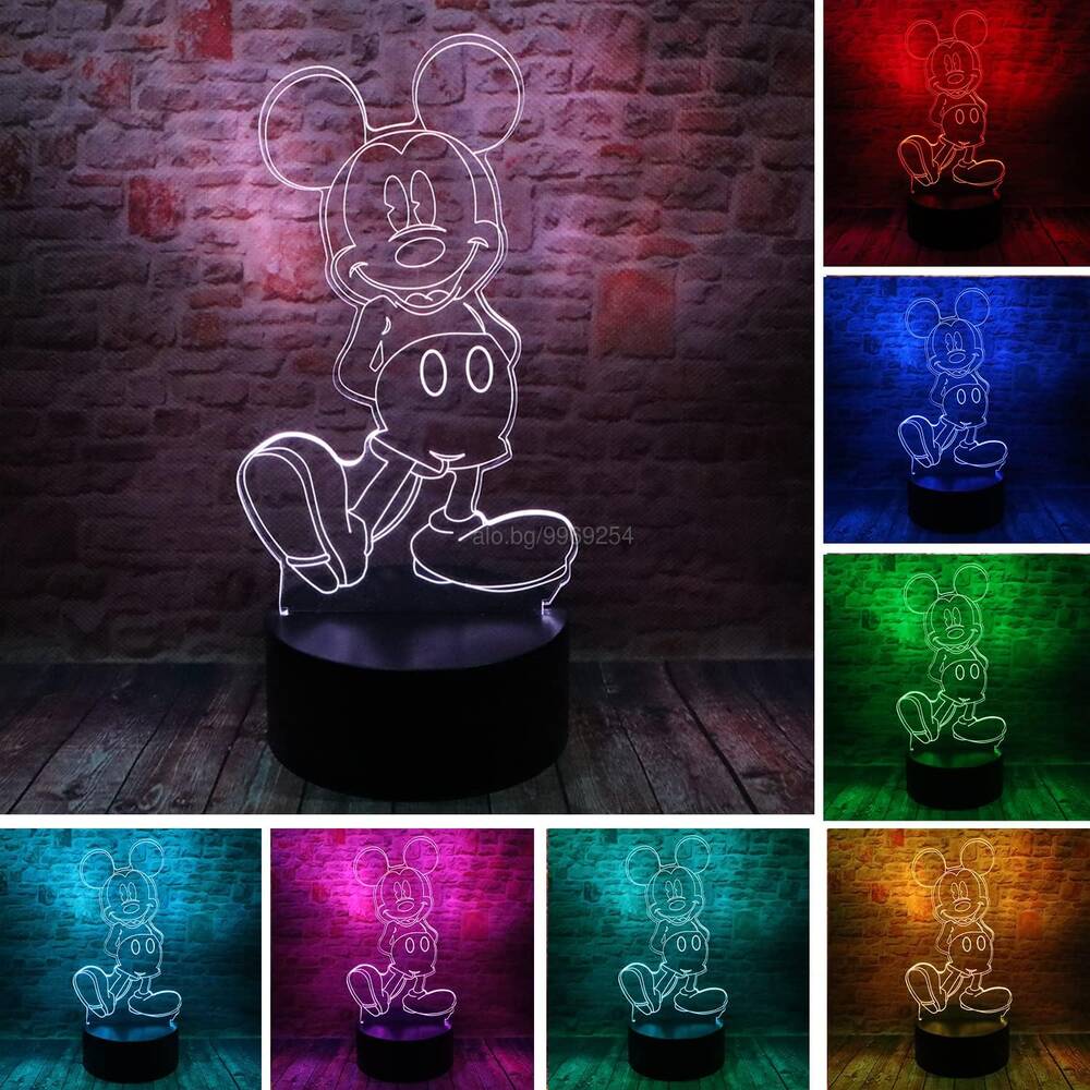 Mickey Mouse 3D LED лампа | Осветление | Пловдив Mickey Mouse 3D LED ...
