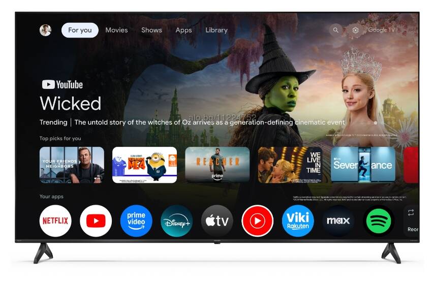 Телевизор, Sharp 85HP5265E, 85” QLED Google TV, 4K Ultra HD 3840x2160 ...