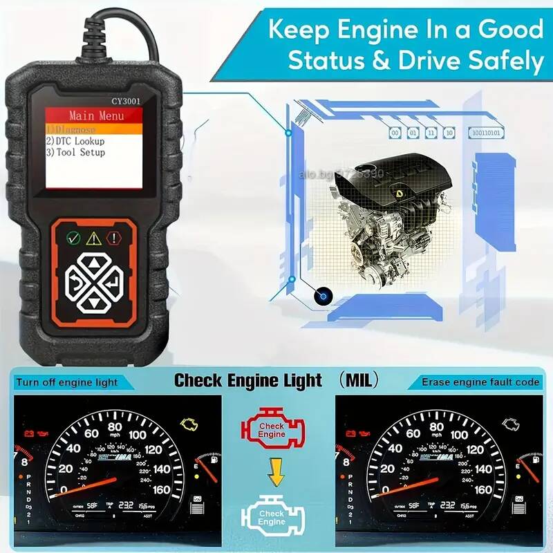 Full OBD2 EOBD автомобилен диагностичен кодочетец CY3001 Друга ...