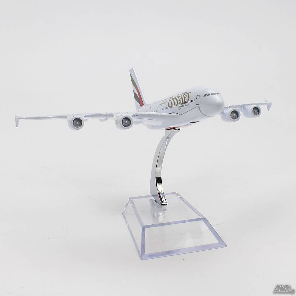 Еърбъс 380 самолет модел макет Airbus Emirates метален авиокомпания ...