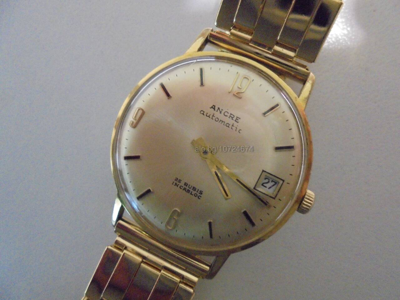 8374 Стар часовник ANCRE - Automatic, позлатен, 25 Rubis Incabloc ANCRE ...